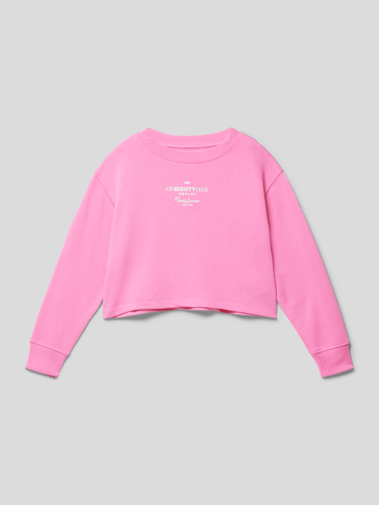 Replay Sweatshirt mit Label-Print (pink) online kaufen