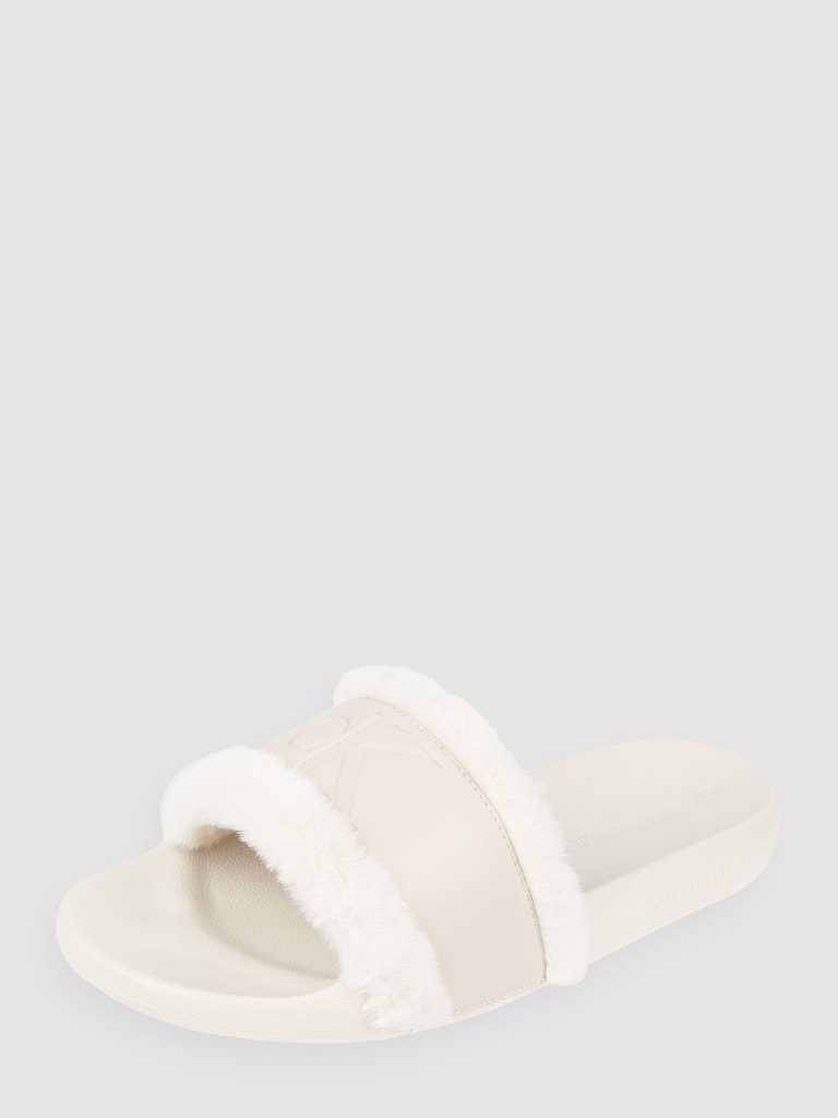 CK Calvin Klein Slides in Leder-Optik (offwhite) online kaufen