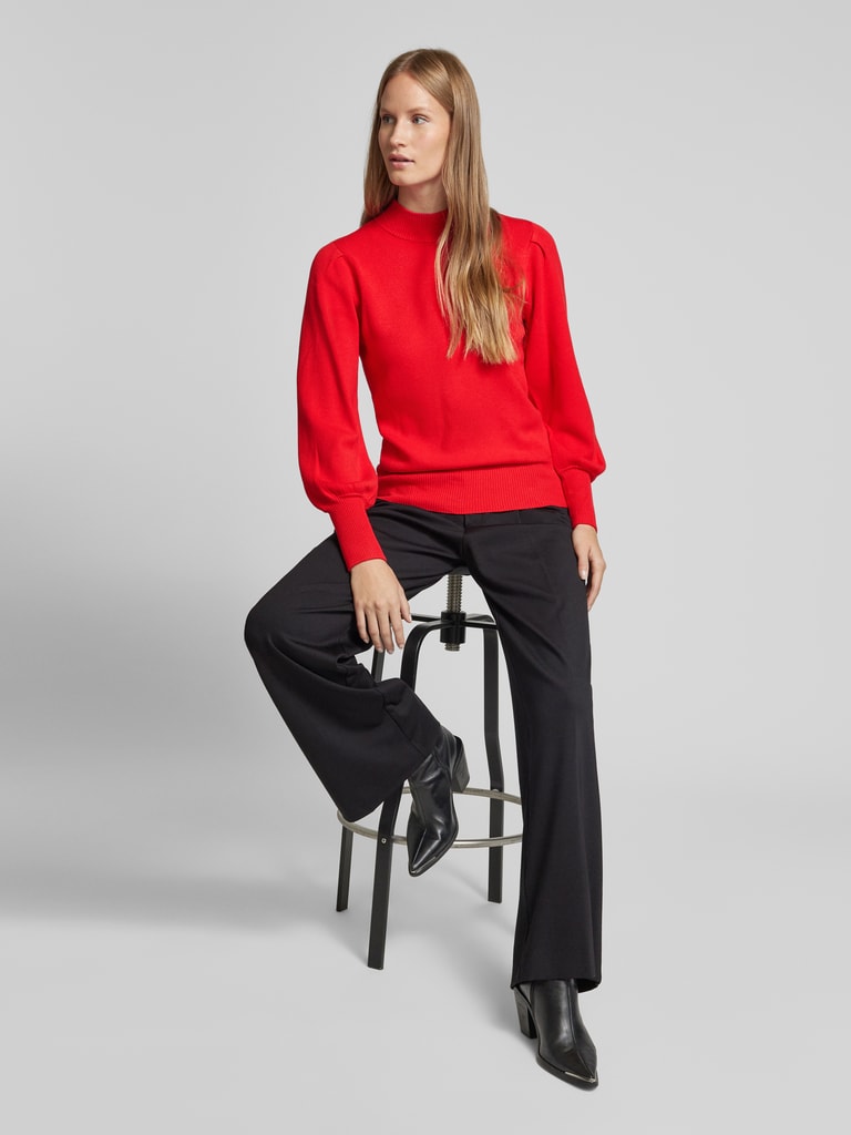 YAS Strickpullover mit Stehkragen Modell 'FONNY' (rot) online kaufen