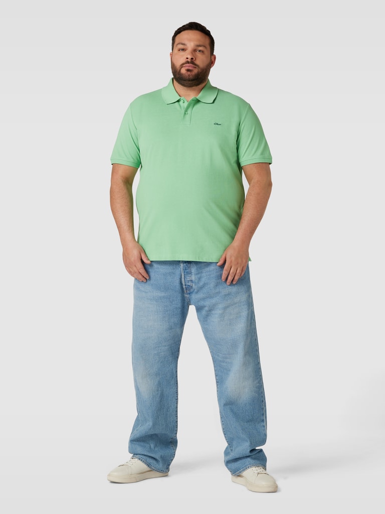 S.Oliver Plus PLUS SIZE Poloshirt mit Label-Stitching (grass) online kaufen