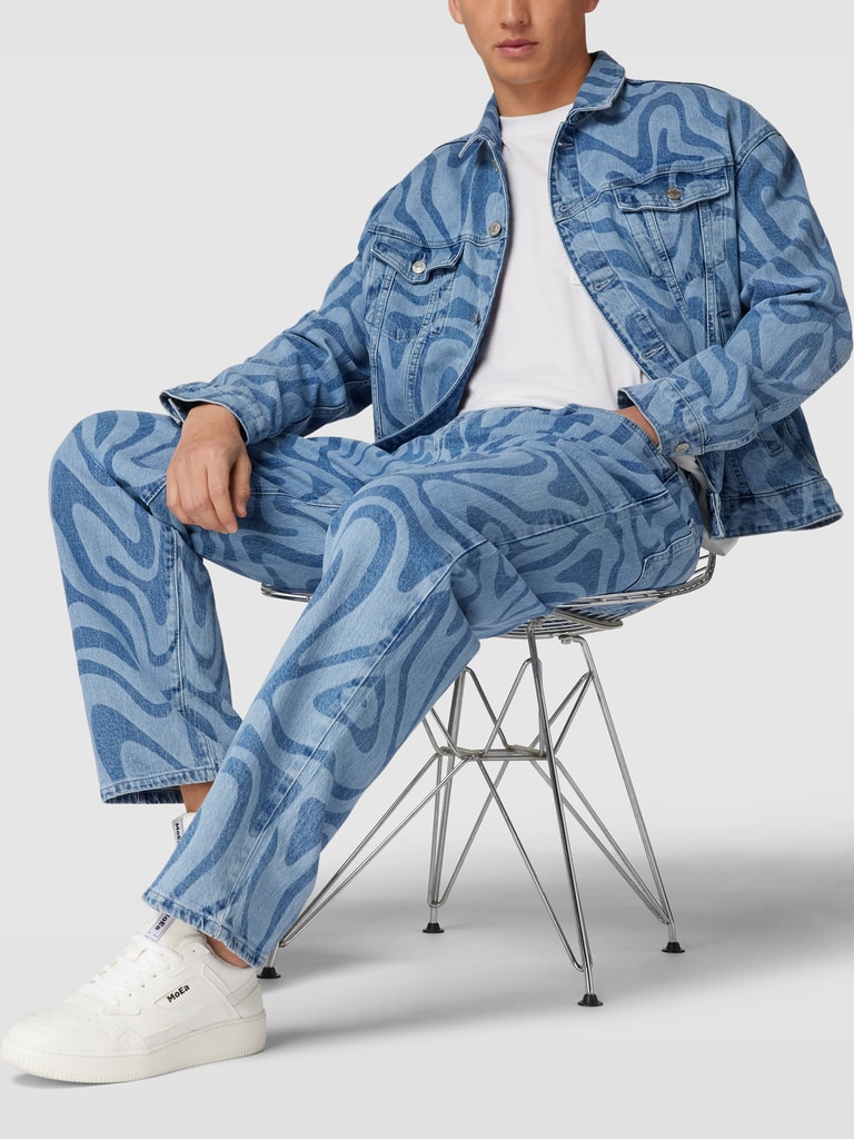 JAKE*S STUDIO MEN Relaxed Fit Jeans mit Allover-Muster (jeansblau ...