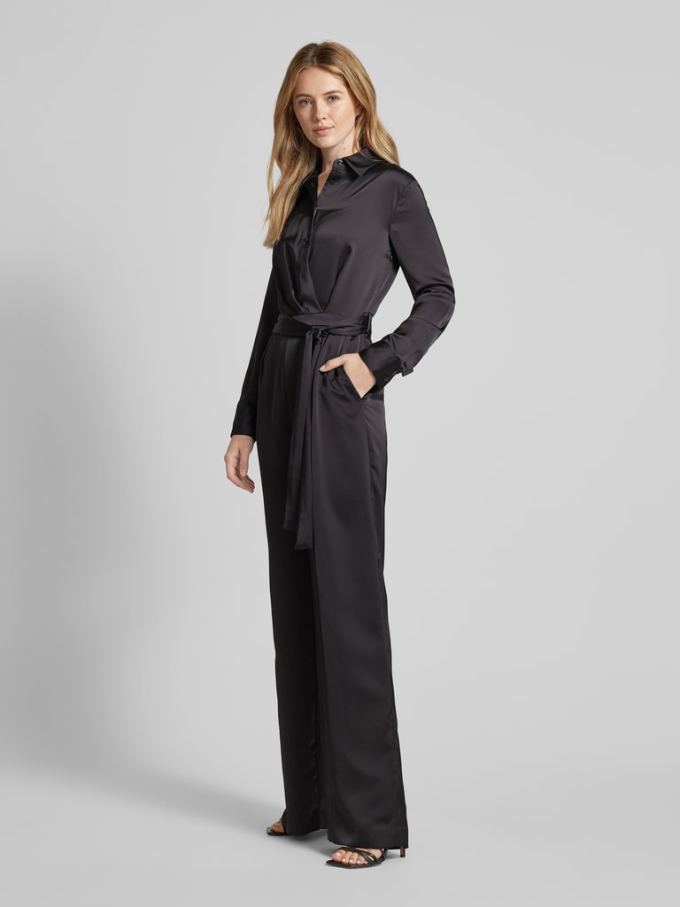 HUGO Jumpsuit aus Satin mit Bindegürtel Modell 'Klessia' (black) online ...