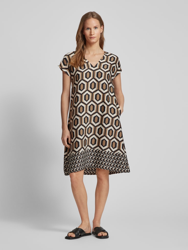 ROBE LÉGÈRE Knielanges Kleid mit grafischem Muster (camel) online kaufen