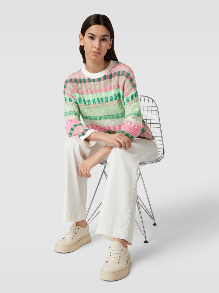 OPUS Strickpullover mit Allover-Muster Modell 'Polira' (gruen) online kaufen