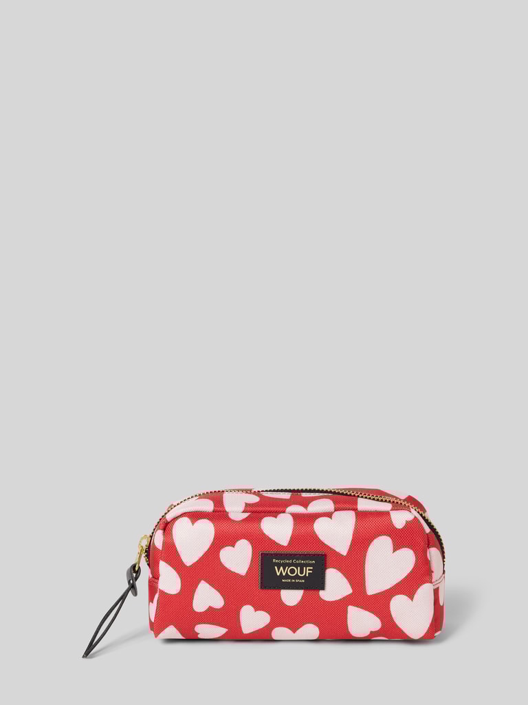 WOUF Make-uptasje met all-over motiefprint, model 'Amore' in rood ...