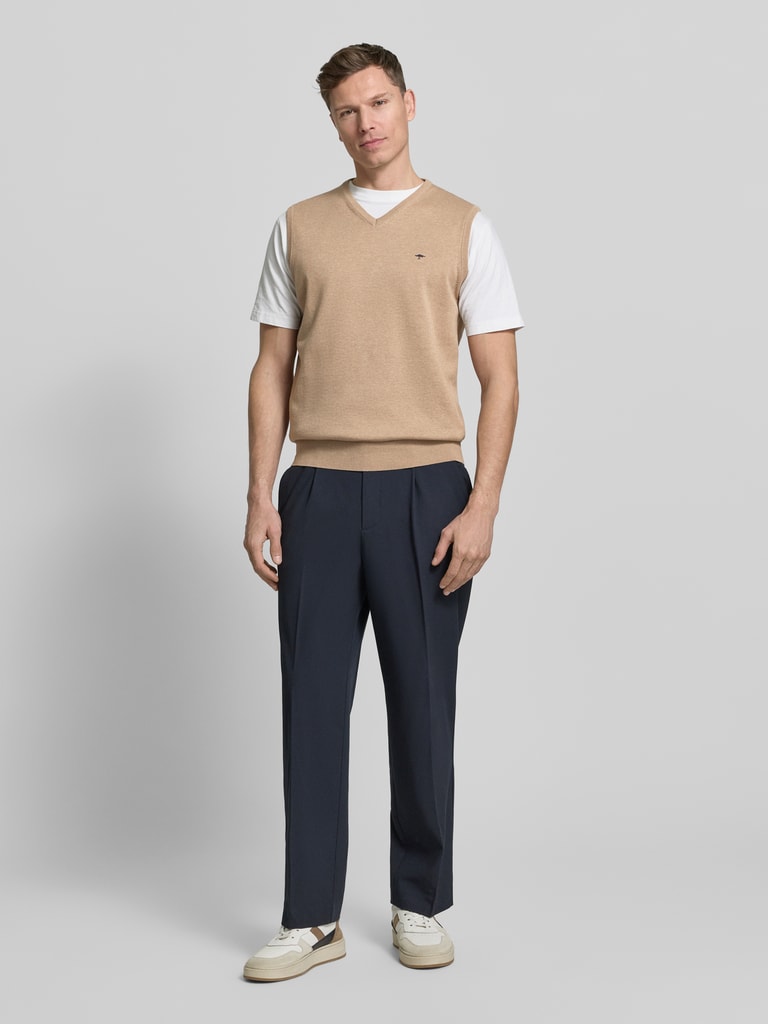 Fynch-Hatton Pullunder mit Label-Stitching (taupe) online kaufen