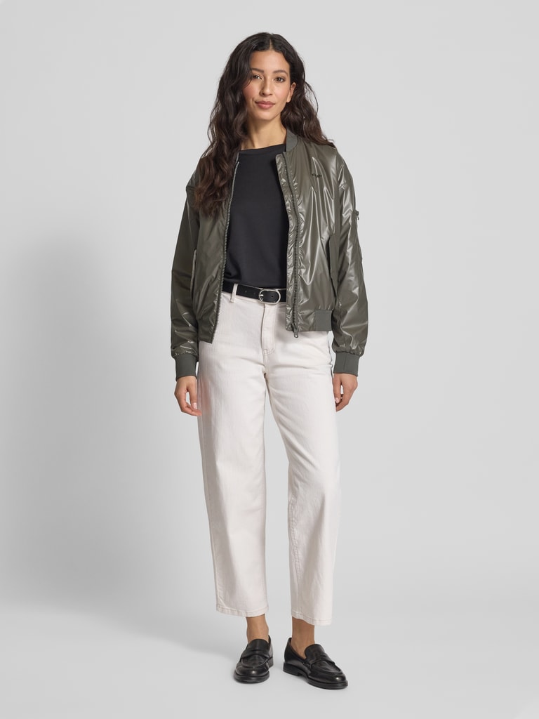 khujo Bomberjacke mit Label-Print Modell 'ANEO' (dunkelgrau) online kaufen