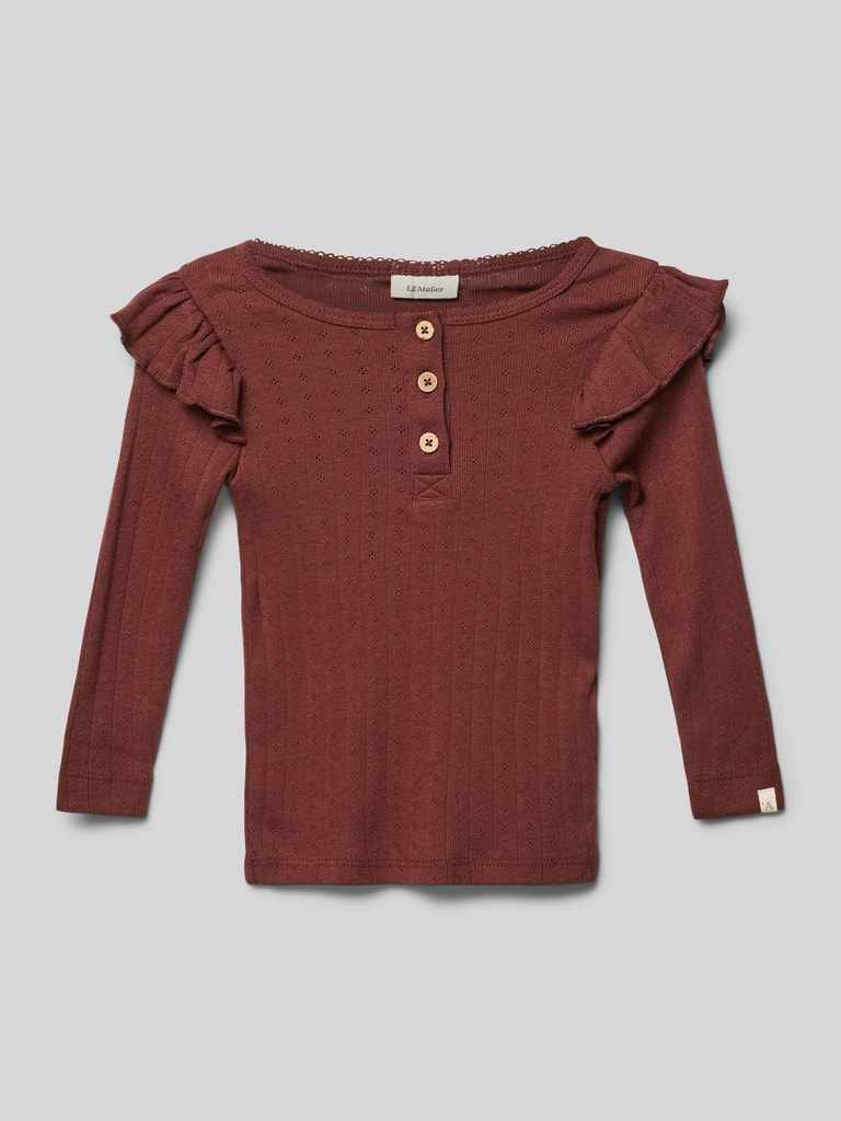 Lil Atelier Top met ronde hals, model 'RACHEL' in aubergine online ...