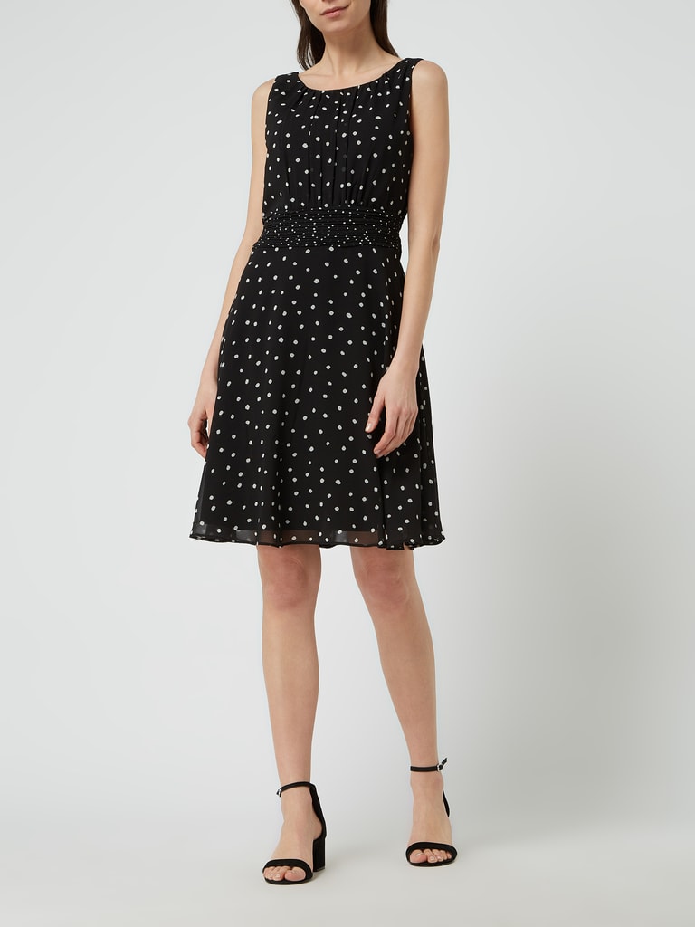 Esprit Collection Jurk van crêpe met strik in zwart online kopen | P&C