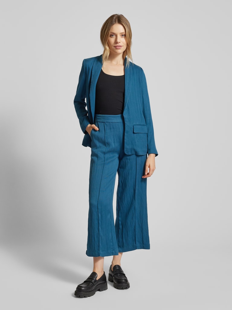 Zero Flared stoffen broek met vaste persplooien in lagune online kopen ...