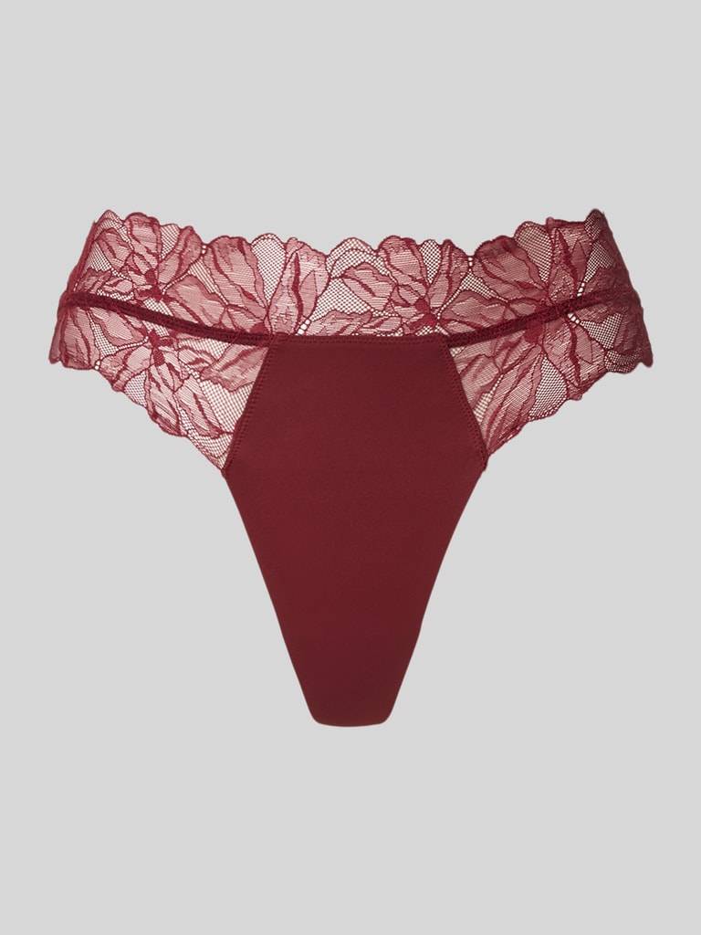 Calvin Klein Underwear Slim Fit String mit Spitzenbesatz (aubergine ...