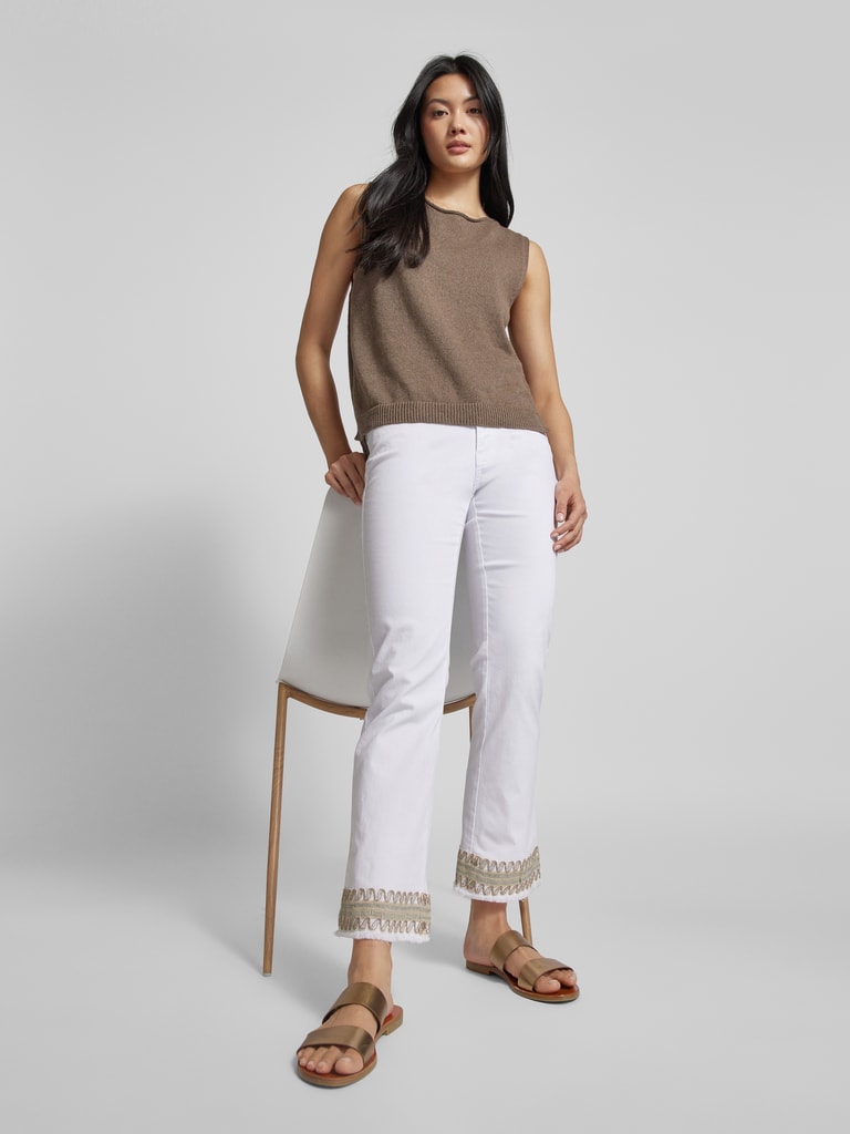 Brax Bootcut Jeans mit Fransen Modell 'Style. Mary' (weiss) online kaufen