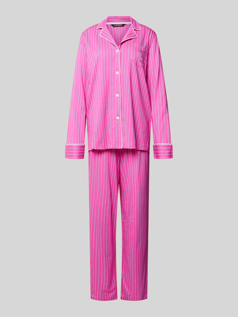 Lauren Ralph Lauren Pyjama mit Reverskragen (pink) online kaufen
