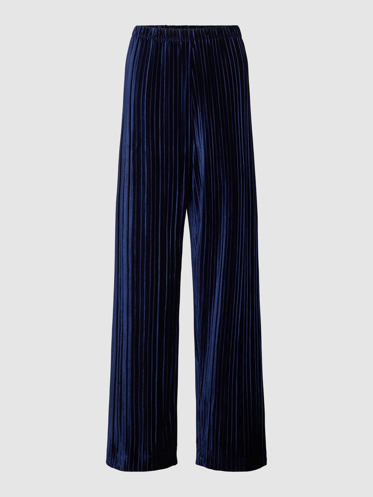 Rich & Royal Stoffen broek met plissévouwen in rookblauw online kopen | P&C