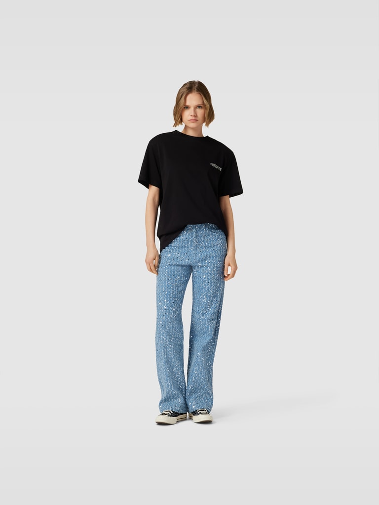 ROTATE Oversized T-Shirt mit Label-Applikation (black) online kaufen