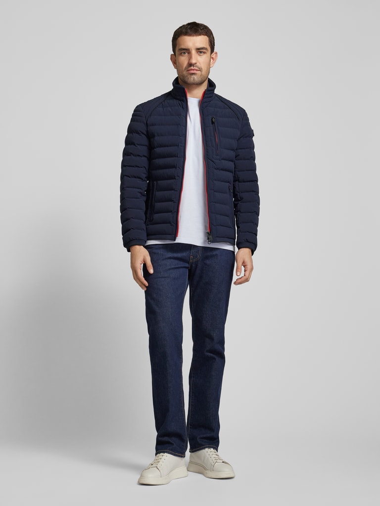 Wellensteyn Regular fit gewatteerd jack met opstaande kraag, model 'MOL MEN' in marineblauw ...
