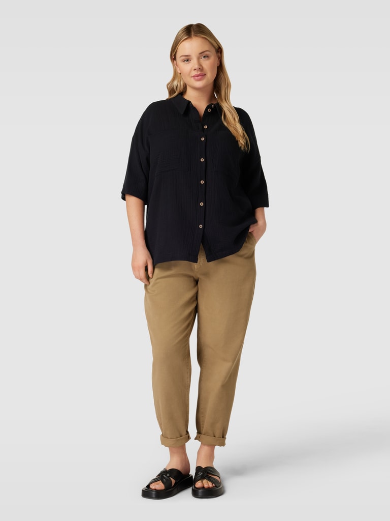 ONLY CARMAKOMA PLUS SIZE overhemdblouse van katoen met structuurmotief ...