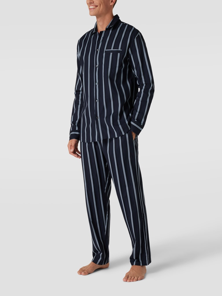 Schiesser Pyjama mit Streifenmuster (dunkelblau) online kaufen