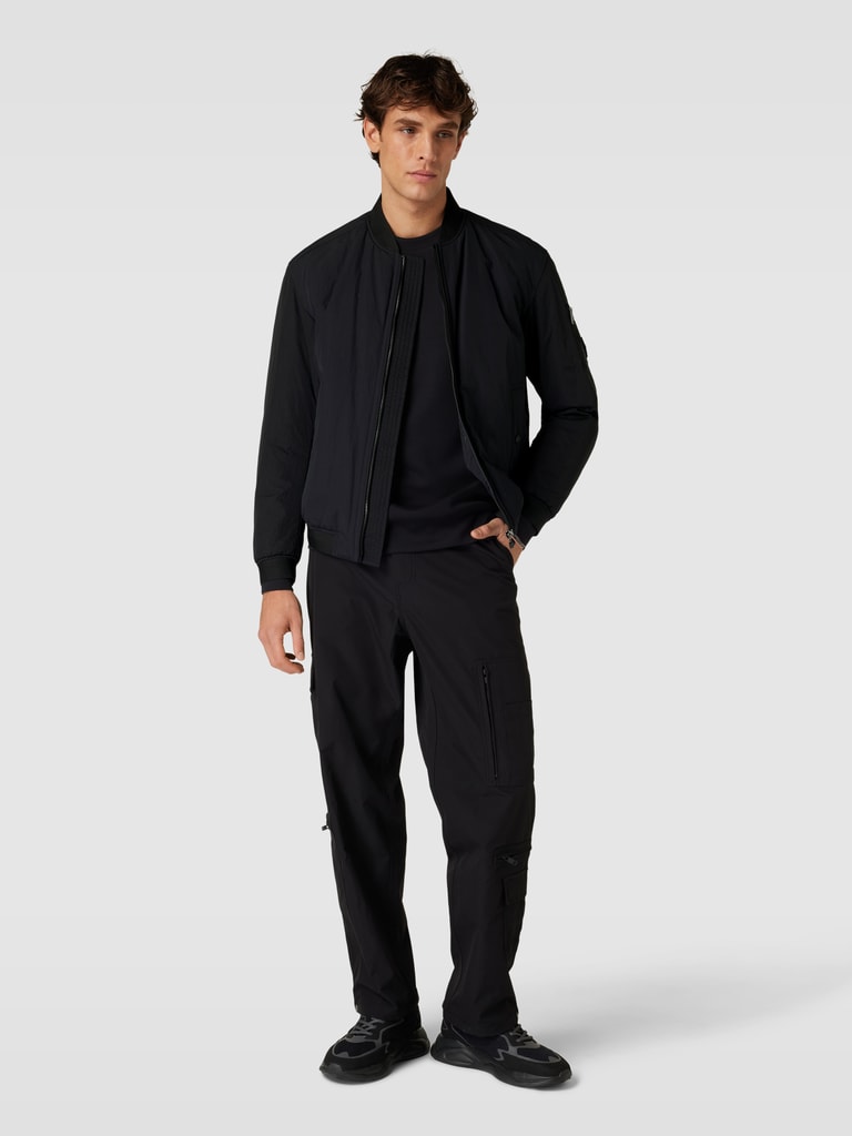 BOSS Orange Bomberjack met opstaande kraag, model 'Obright' in zwart ...