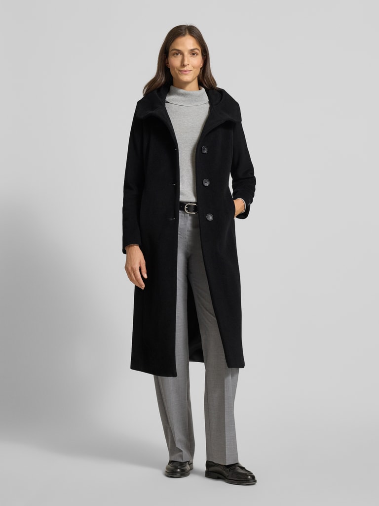Milo Coats Lange jas met opstaande kraag, model 'STACY' in zwart online ...