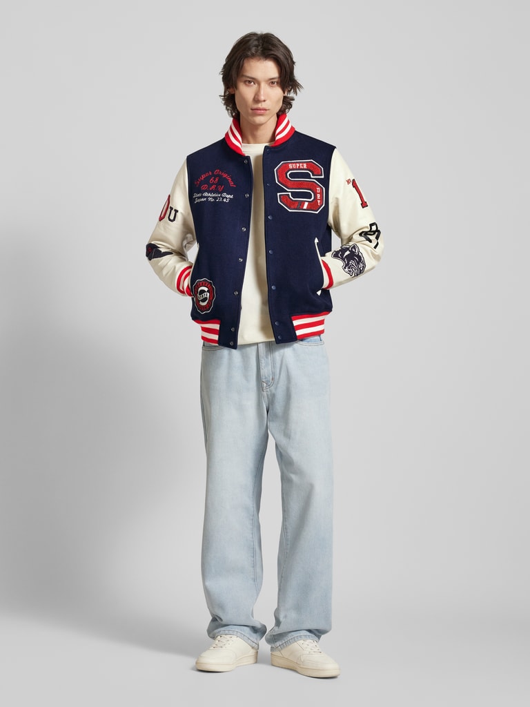 Superdry College-Jacke mit Motiv-Patches (marine) online kaufen