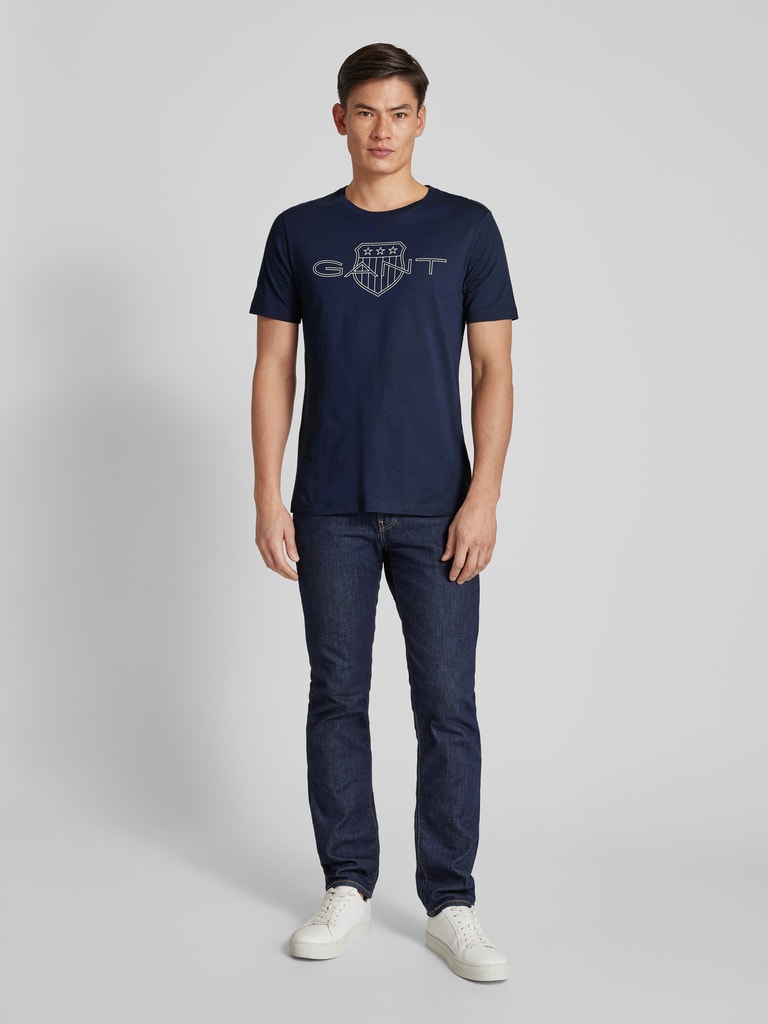 Gant T-Shirt mit Label-Print (marine) online kaufen
