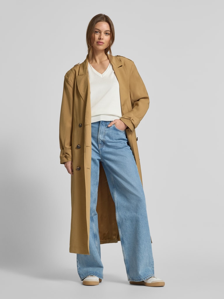 FREE/QUENT Gebreid shirt met V-hals, model 'Katie' in offwhite online ...