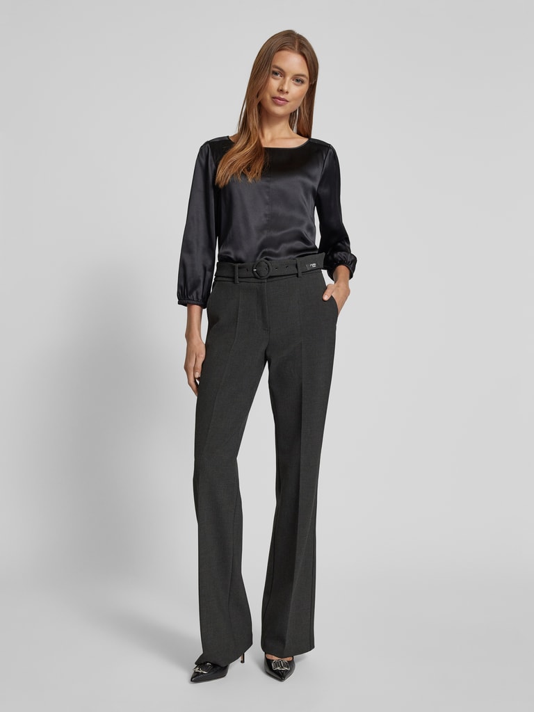Cambio Regular fit stoffen broek met riem, model 'FRANCE' in antraciet ...