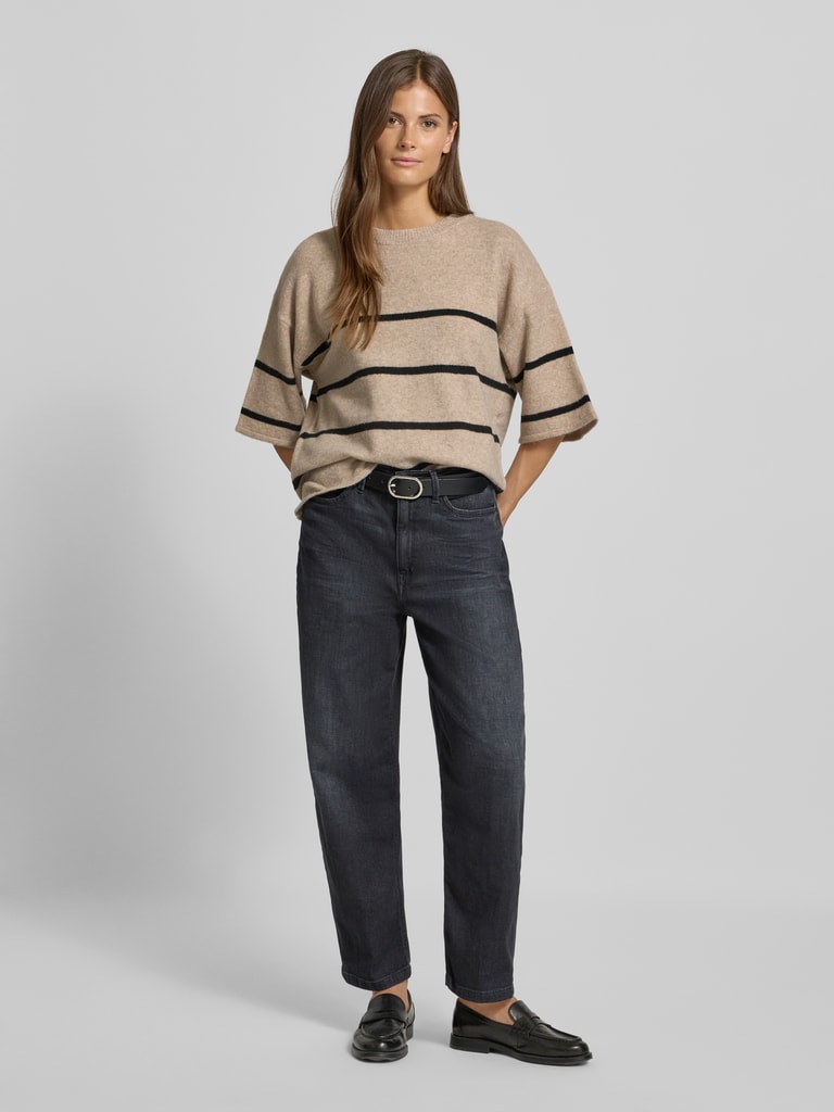 ICHI Gebreide pullover met 1/2-mouwen en wol, model 'DASILA' in beige ...