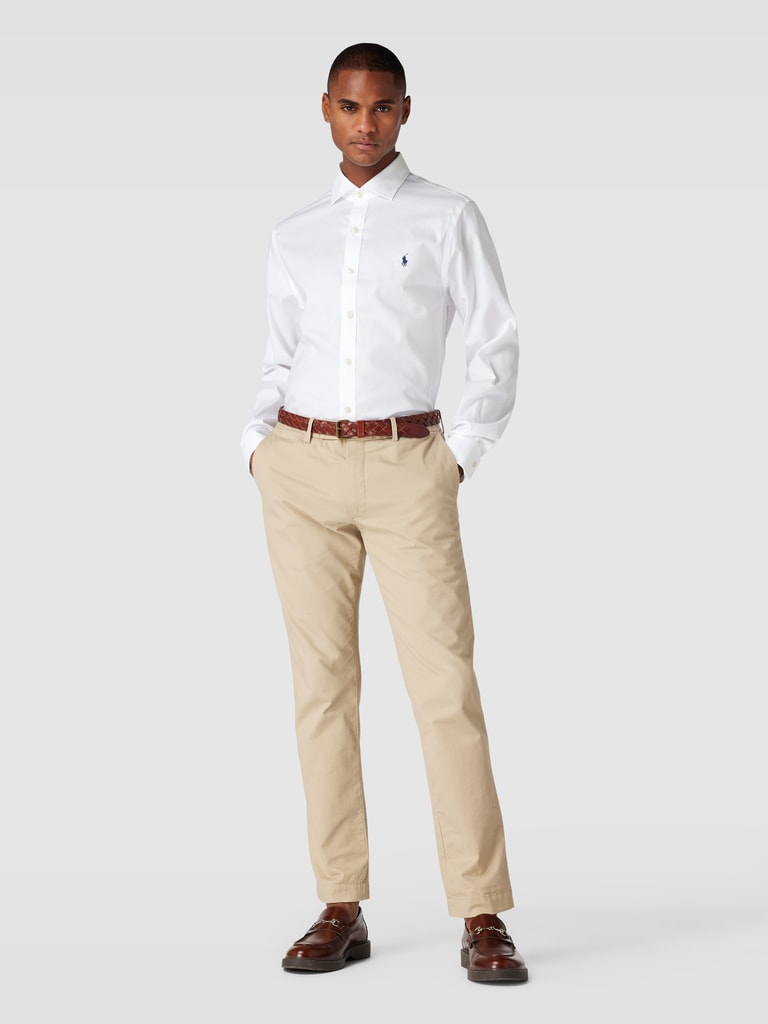 Polo Ralph Lauren Slim Fit Business-Hemd mit Logo-Stitching (weiss ...