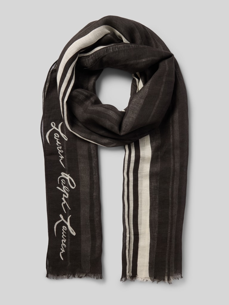 Kup online Lauren Ralph Lauren Szal z mieszanki wiskozy z frędzlami ...