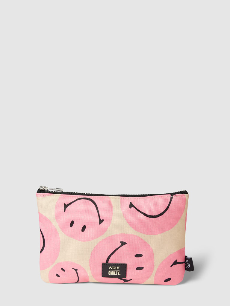 WOUF Pouch mit Allover-Muster Modell 'Smiley' (neon pink) online kaufen