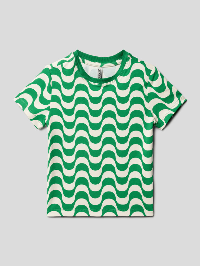 Blue Effect Cropped T-Shirt mit Allover-Muster (gruen) online kaufen