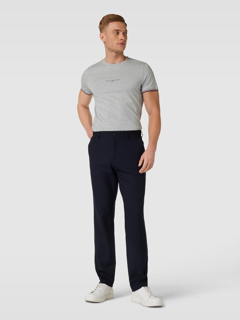 Tommy Hilfiger Regular Fit T-Shirt mit Label-Print (silber melange ...