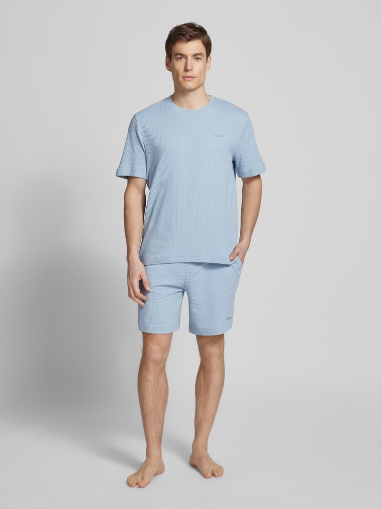 HUGO T-Shirt mit Label-Stitching Modell 'Austin' (blau) online kaufen