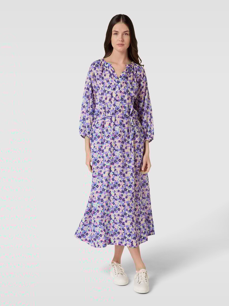 Armedangels Maxikleid mit Serafino-Ausschnitt Modell 'MADITAA' (blau ...