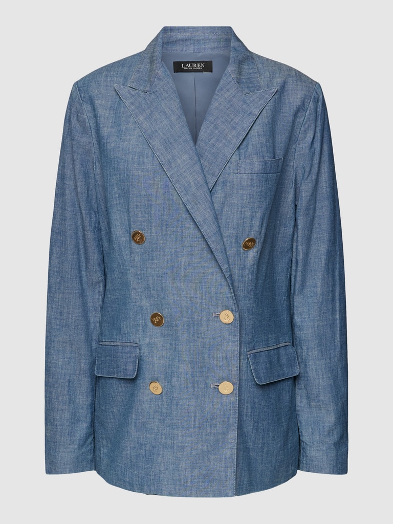 Lauren Ralph Lauren Blazer met klepzakken, model 'RYEN' in jeansblauw ...