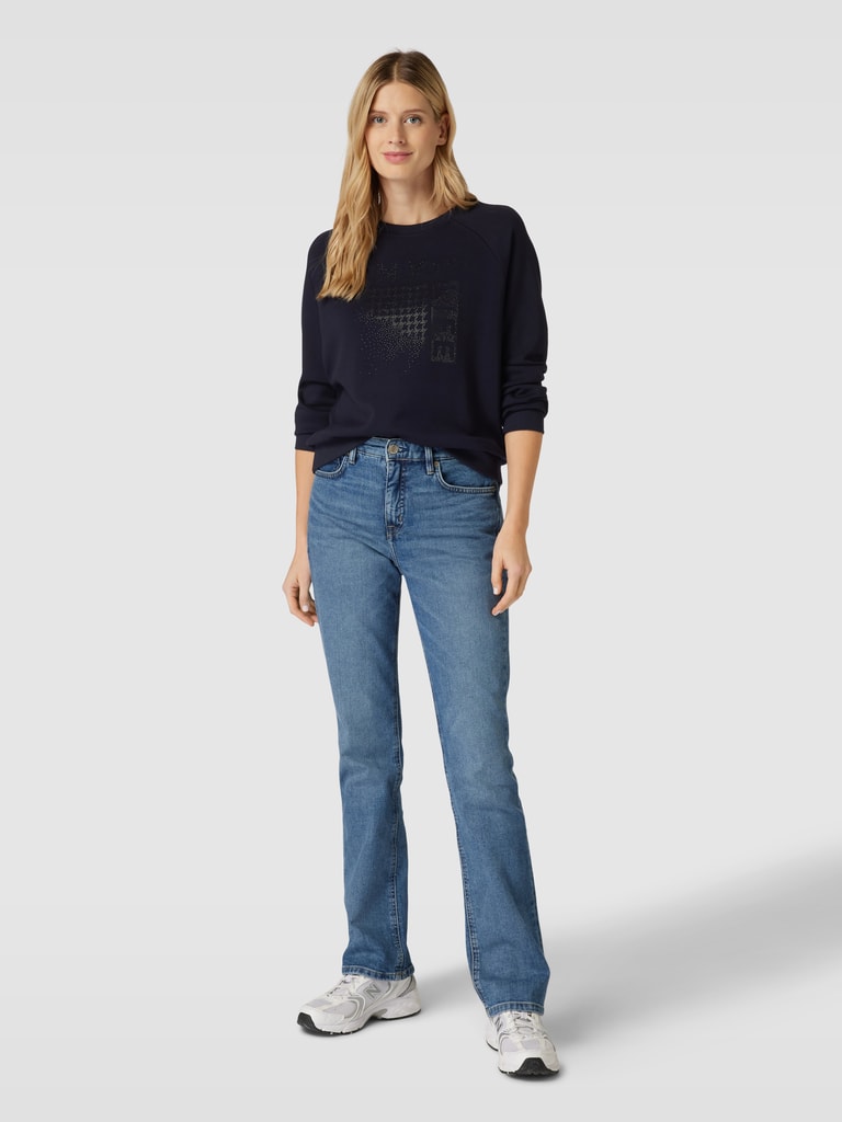 Zero Sweatshirt aus Viskose-Mix mit Strasssteinbesatz (blau) online kaufen