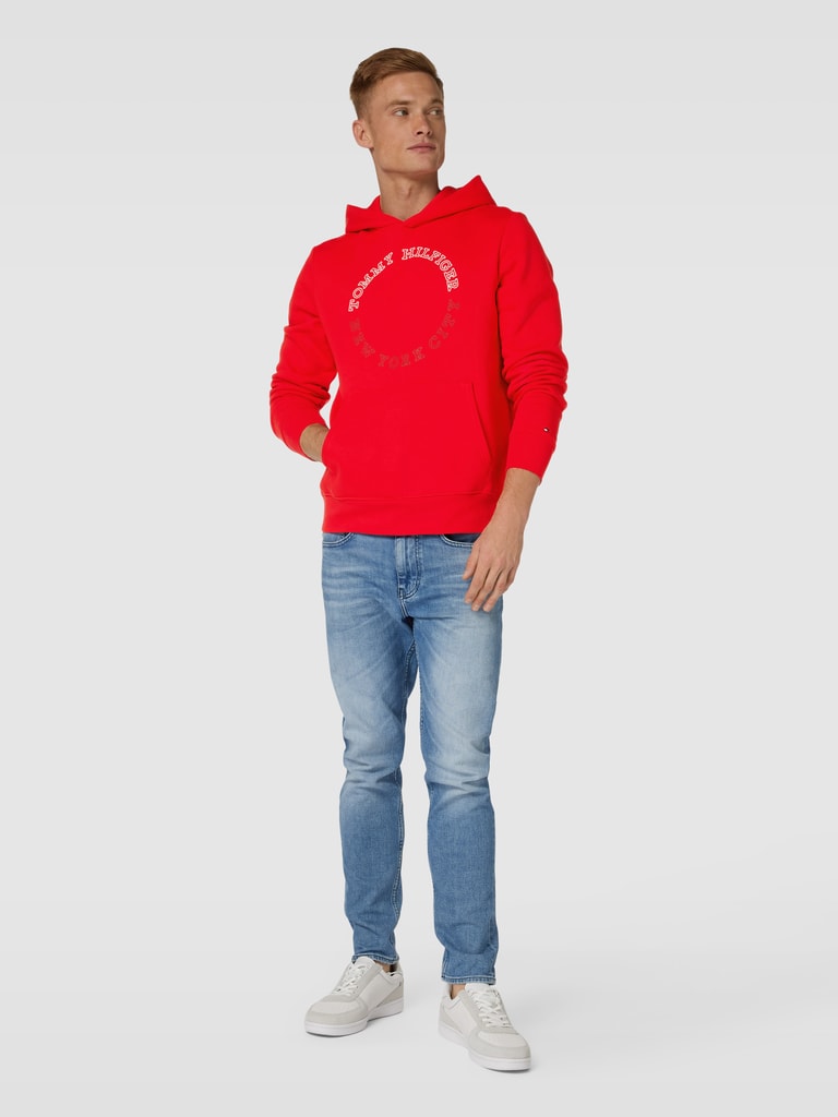 Tommy Hilfiger Hoodie mit Label-Print Modell 'MONOTYPE' (rot) online kaufen