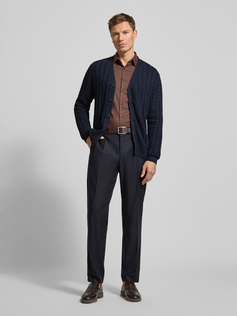 Fynch-Hatton Strickjacke aus Baumwoll-Woll-Mix (marine) online kaufen