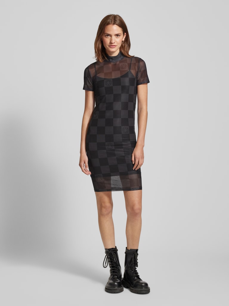 Kup online Hugo Blue Sukienka o długości do kolan z półprzezroczystego ...