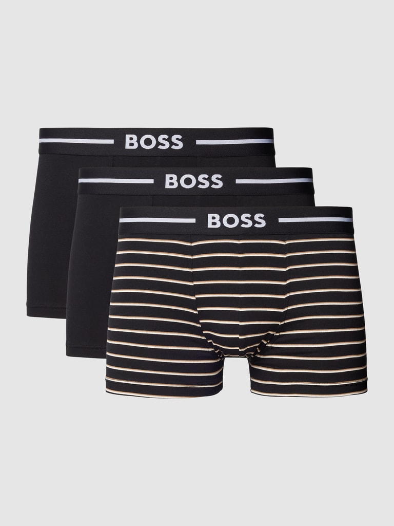 BOSS Trunks mit Label-Bund im 3er-Pack (schwarz) online kaufen