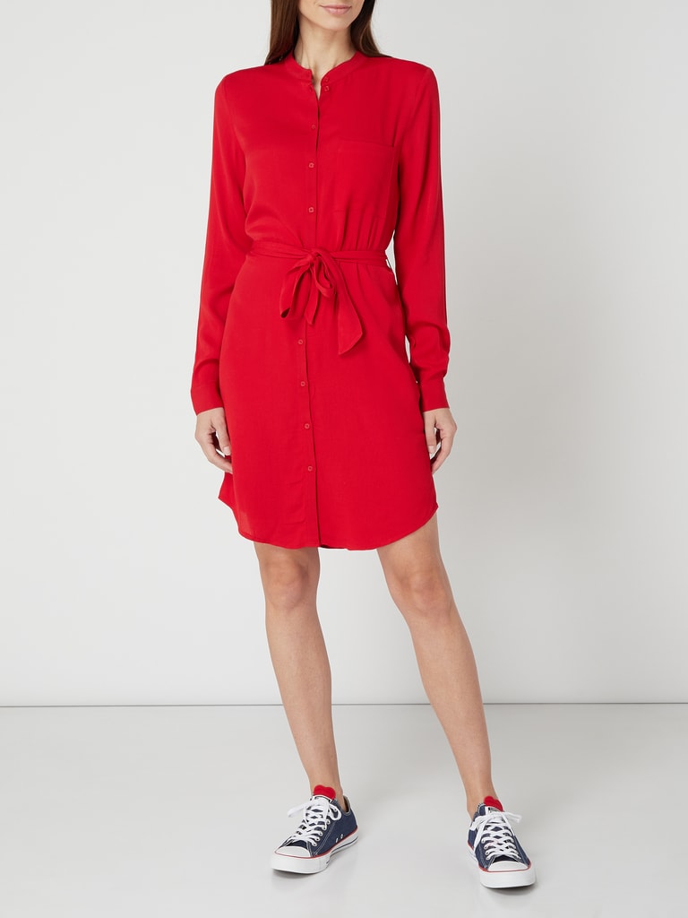 mbyM Hemdblusenkleid mit Taillengürtel (rot) online kaufen
