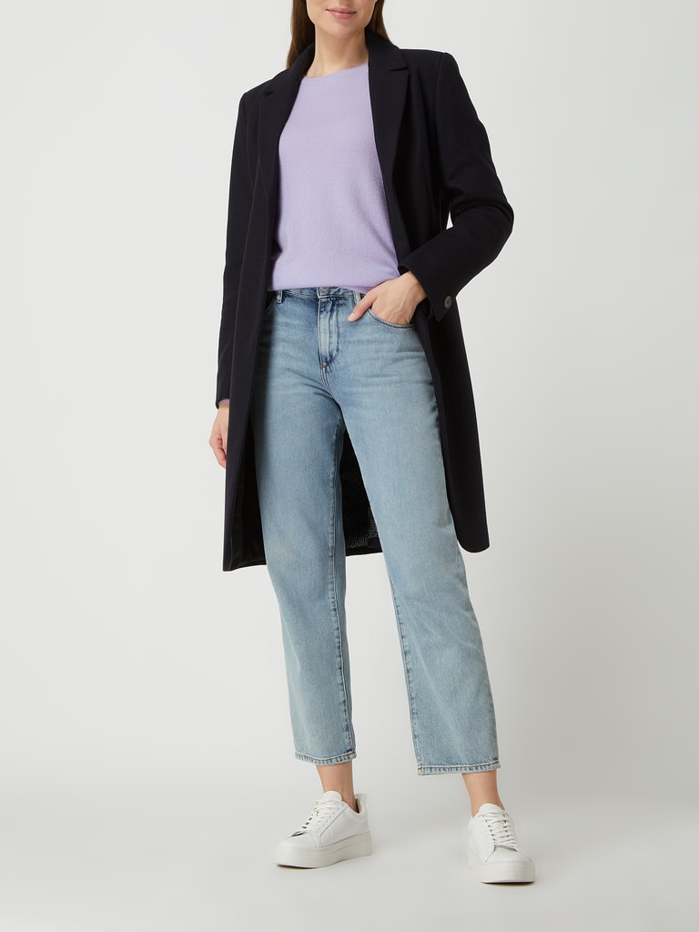 Cinque Wollen jas met kasjmier, model 'Citora' in marineblauw online ...