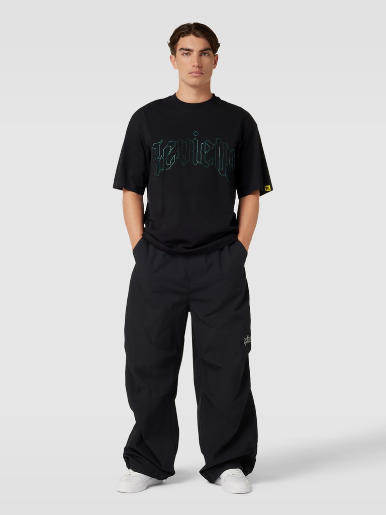 REVIEW Oversized T-Shirt mit OLD ENGLISH Logo Print (black) online kaufen