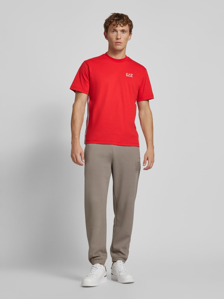 EA7 Emporio Armani T-Shirt mit Label-Print (rot) online kaufen