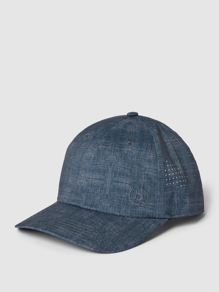 bugatti Base Cap mit Label-Stitching Modell 'Melange' (blau melange ...