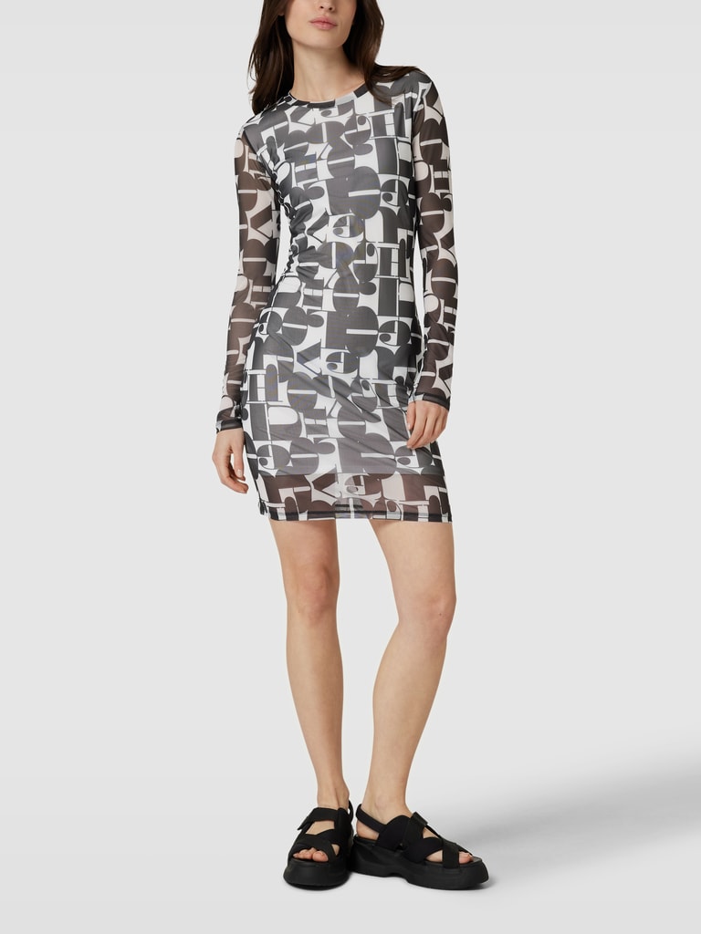 Kup online HUGO Sukienka mini z nadrukiem z logo model ‘Namara’ (czarny)