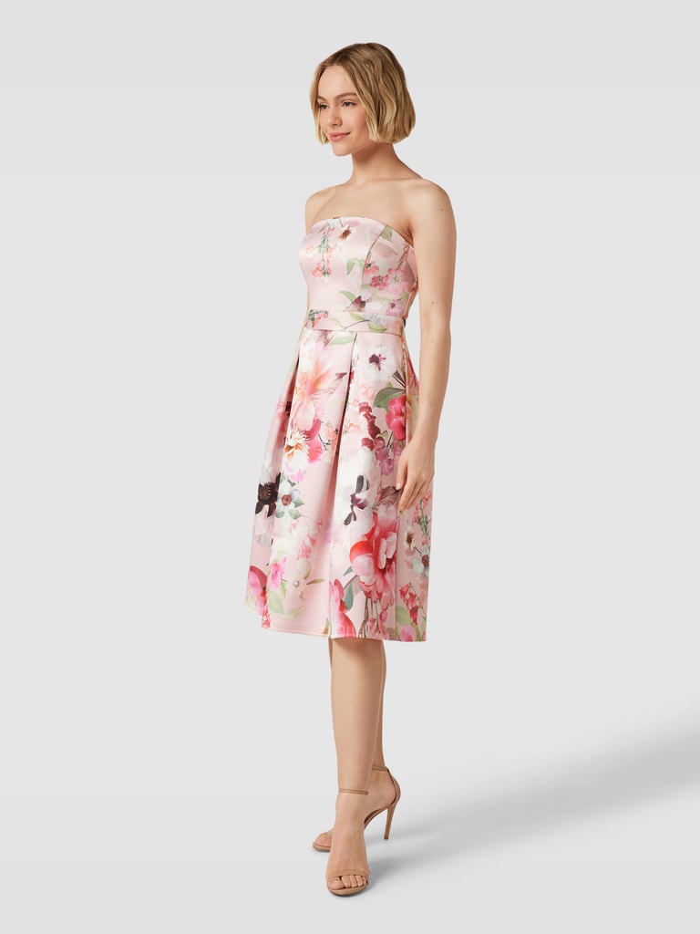 Lipsy Cocktailkleid in Bandeau-Form mit floralem Allover-Muster (rose ...
