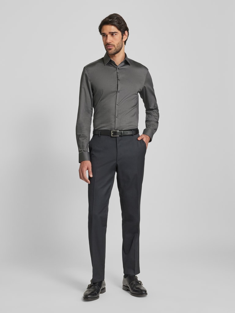 Jake*s Slim Fit Businesshemd mit Kentkragen (anthrazit) online kaufen
